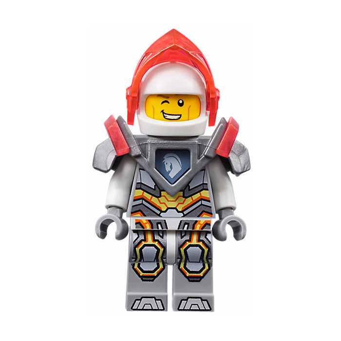 LEGO Lance with Neon Reddish Orange Visor and Silver Armor Minifigure ...