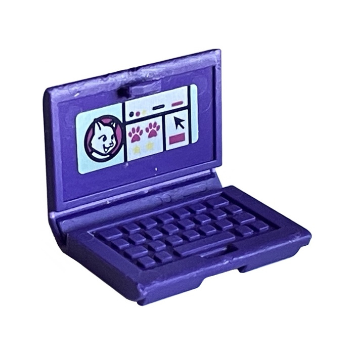 LEGO Laptop with Cat Screen Sticker (18659) | Brick Owl - LEGO Marketplace