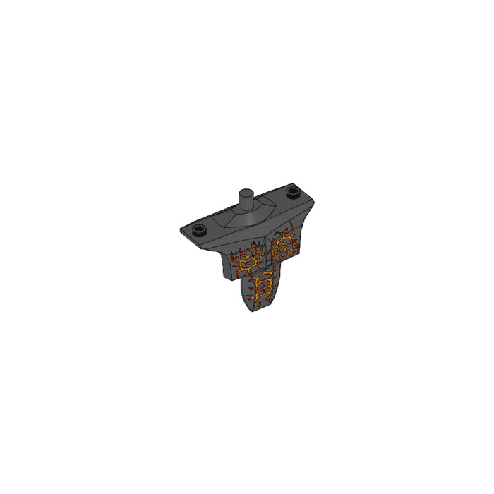 LEGO Large Figure Torso with Bright Light Orange and Dark Red Cracks ...