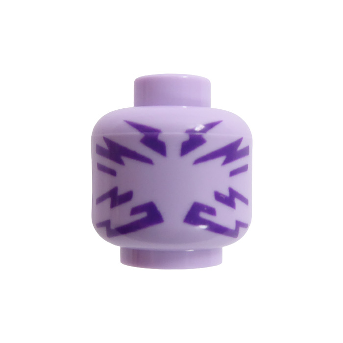 LEGO Lavender Head with Tusks Medium Lavender Tattoos (Rumble Keeper ...