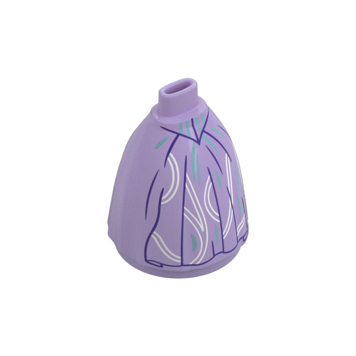LEGO Minidoll Hip with Big Skirt with Dark Purple Trim and White and ...