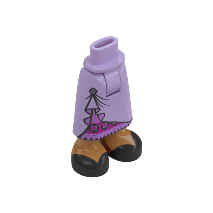 LEGO Minidoll Hip with Long Skirt with Pinned Up Purple Skirt (59794 ...