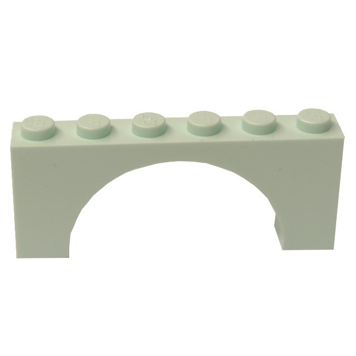 LEGO Light Aqua Arch 1 x 6 x 2 Thin Top without Reinforced Underside ...