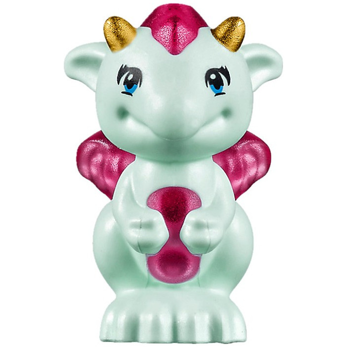 LEGO Light Aqua Baby Dragon with Transparent Dark Pink (26090 / 33915 ...