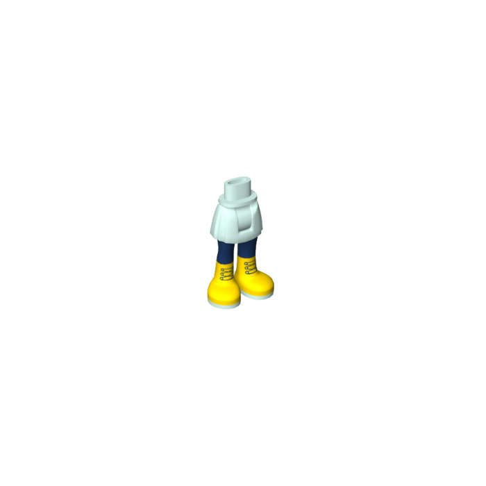 LEGO Light Aqua Minidoll Hip with Curved Skirt with Yellow Boots (Thick ...