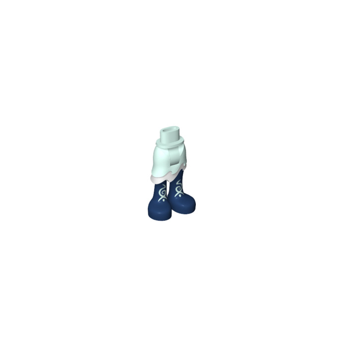 LEGO Light Aqua Minidoll Hip with Wavy Skirt with White Wave and Dark ...