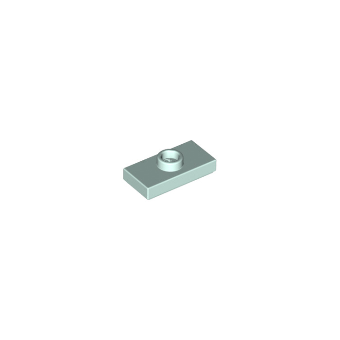 LEGO Light Aqua Plate 1 x 2 with 1 Stud (with Groove and Bottom Stud ...