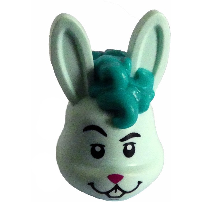 LEGO Rabbit Head with Dark Turquoise Hair | Brick Owl - LEGO Marketplace