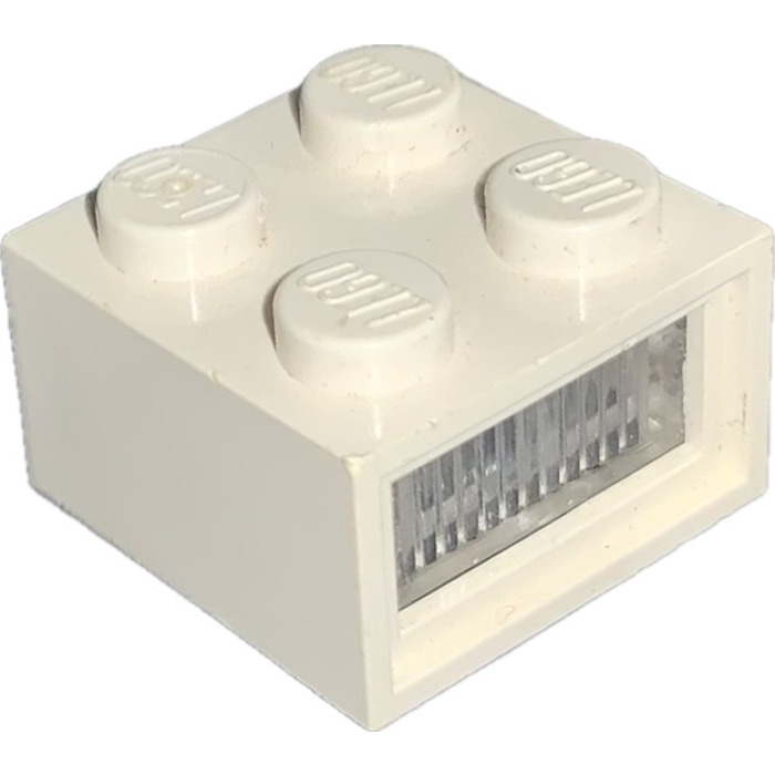LEGO Light Brick 2 x 2 (12V) with 3 plug holes (Ribbed Transparent ...