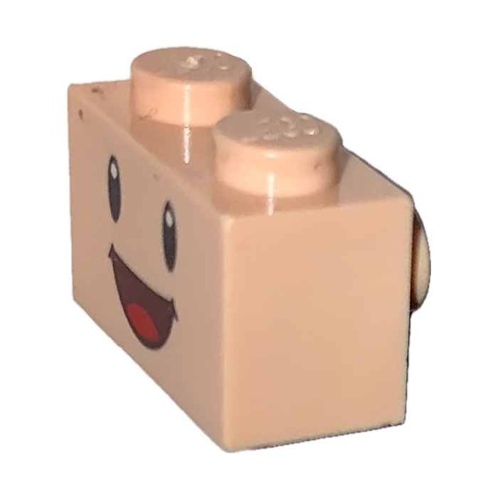 LEGO Light Flesh Brick 1 x 2 with Studs on One Side with Toadette Face ...