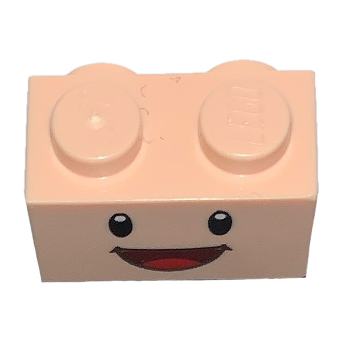 LEGO Light Flesh Brick 1 x 2 with Studs on One Side with Toadette Face ...