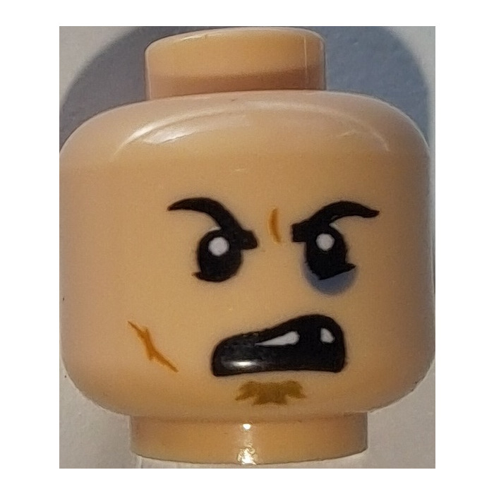 LEGO Light Flesh Masked Robber - Blue Mask, Red Shirt Minifigure Head ...