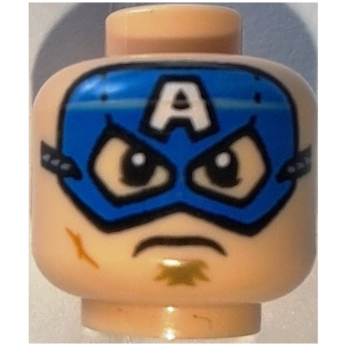 LEGO Light Flesh Masked Robber - Blue Mask, Red Shirt Minifigure Head ...