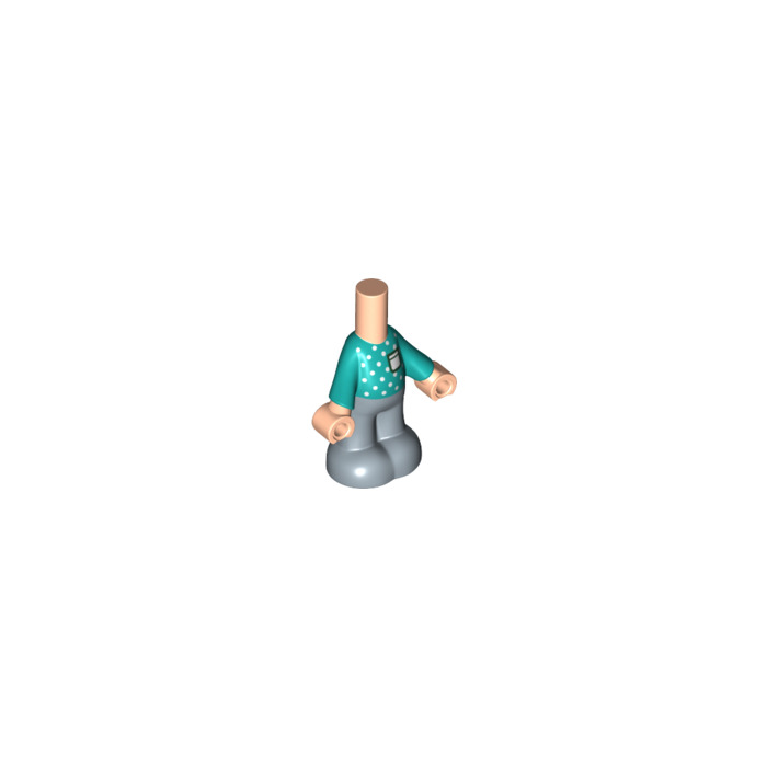 LEGO Light Flesh Micro Body with Trousers with Turquiose Dotted Shirt ...