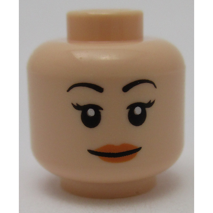 LEGO Light Flesh Minifig Head with Eyelashes and Thin Black Eyebrows ...