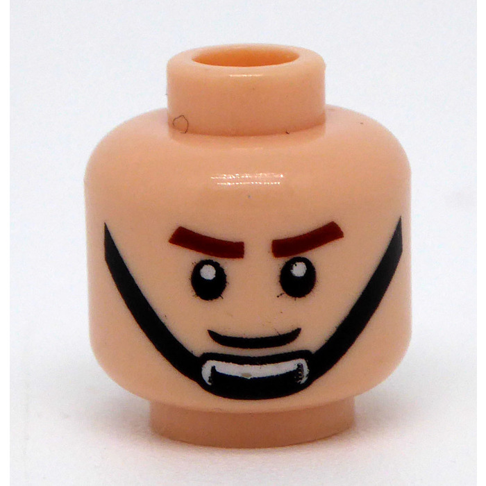 LEGO Light Flesh Minifigure Head with Black Chin Strap (3626 / 74456 ...