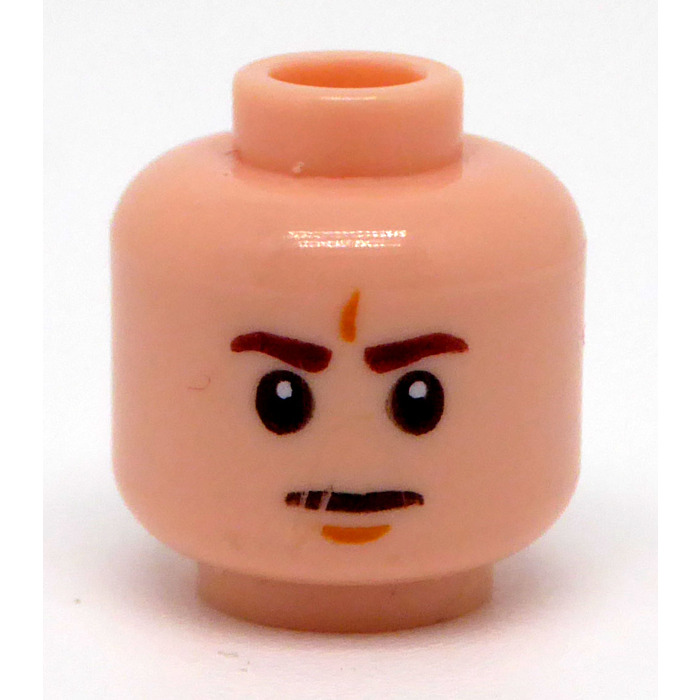 LEGO Light Flesh Minifigure Head with Brown Eyebrows and Frown (3626 / ...