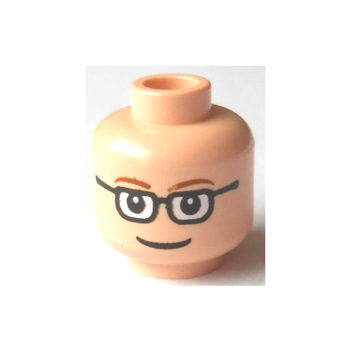 LEGO Light Flesh Minifigure Head with Glasses (Rectangular Glasses ...