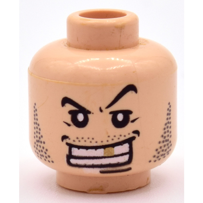 LEGO Minifigure Head with Gold Tooth (3626) | Brick Owl - LEGO Marketplace
