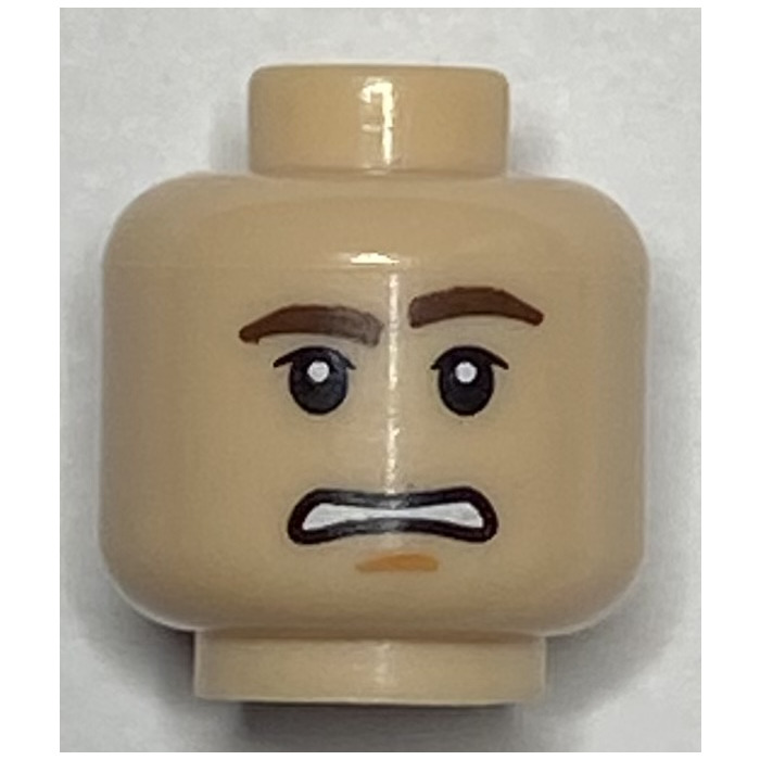 LEGO Light Flesh Minifigure Head with Scared Face and Snow Goggles with ...