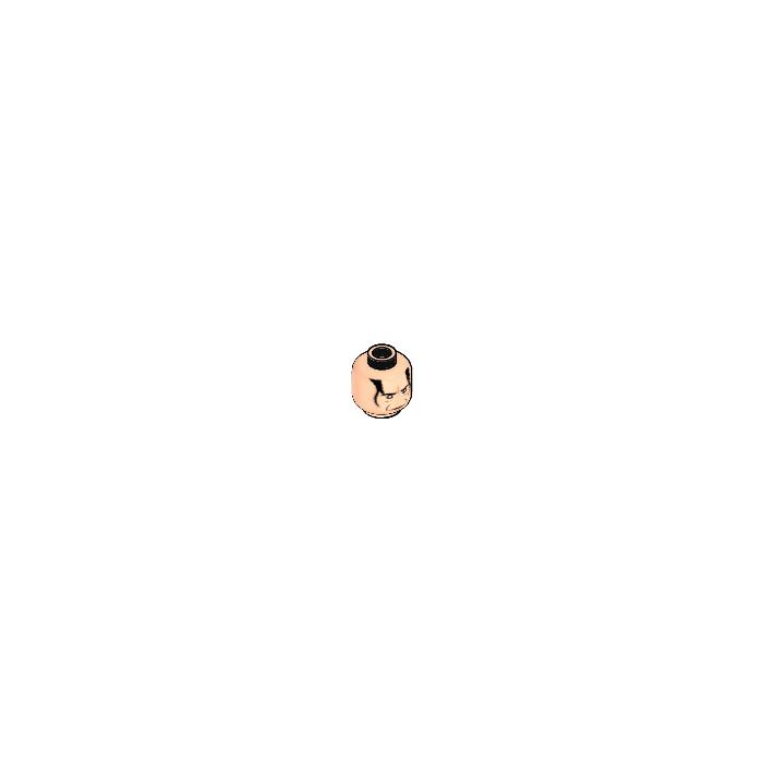 LEGO Light Flesh Minifigure Head with Strands of Black Hair over Face ...