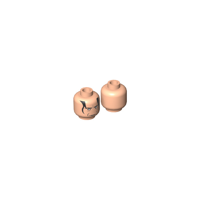 LEGO Light Flesh Minifigure Head with Strands of Black Hair over Face ...