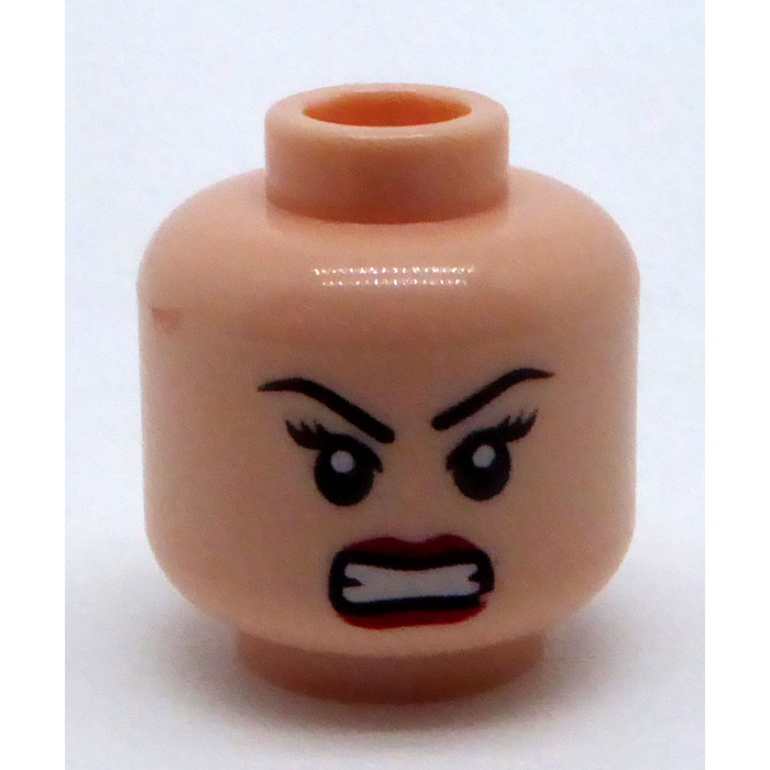 LEGO Light Flesh Plain Head with Red Lips, Smile Angry (10348 / 99868 ...