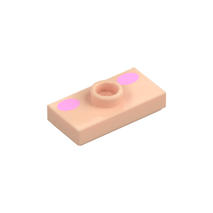 LEGO Plate 1 x 2 with 1 Stud with Baby Peach Cheeks (with Groove and ...