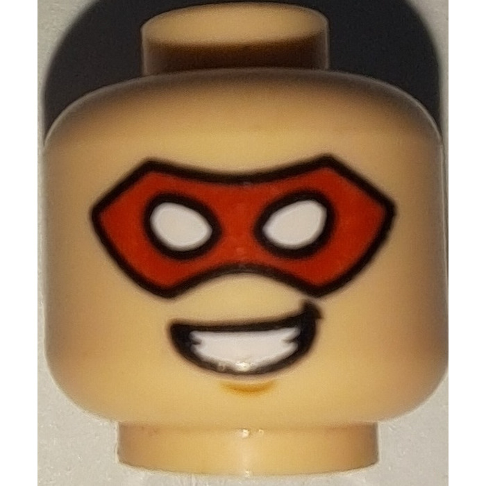 LEGO Light Flesh Robin with Green Legs and Red Mask Minifigure Head ...