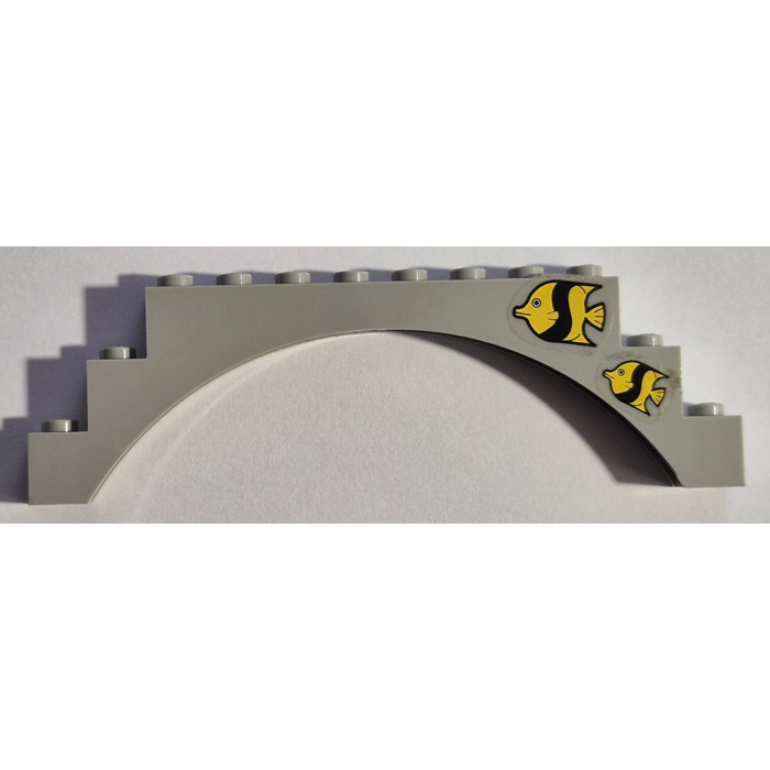 LEGO Arch 1 x 12 x 3 with Two Fish Sticker without Raised Arch (6108 ...