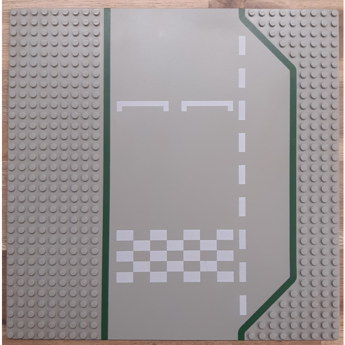LEGO Baseplate 32 x 32 with Racing Road with Green Lines and Finish ...