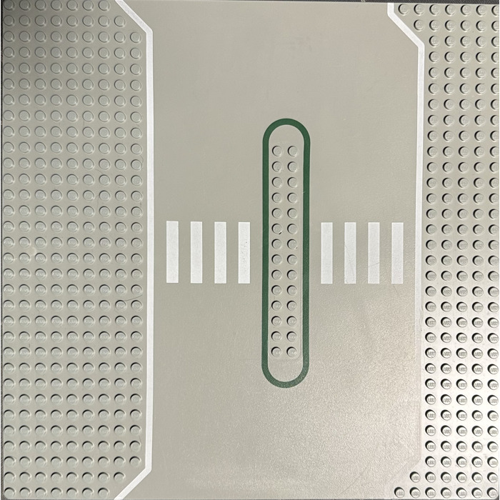 LEGO Light Gray Baseplate 32 x 32 with Service Station Road with White ...