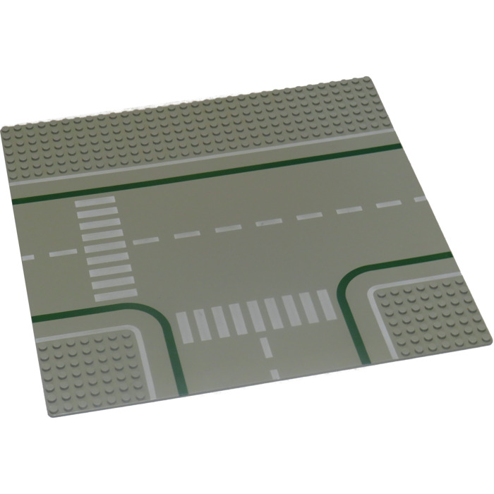 LEGO Baseplate 32 x 32 with T Intersection Road with Crosswalks and ...