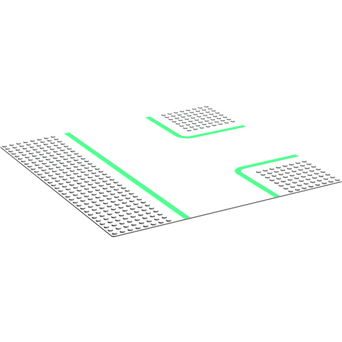LEGO Baseplate 32 x 32 with T Intersection Road with Crosswalks and ...