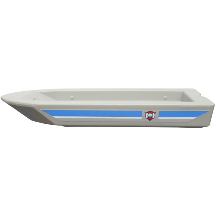 LEGO Boat 10 x 32 Hull Bottom with Blue and White Lines and Life ...