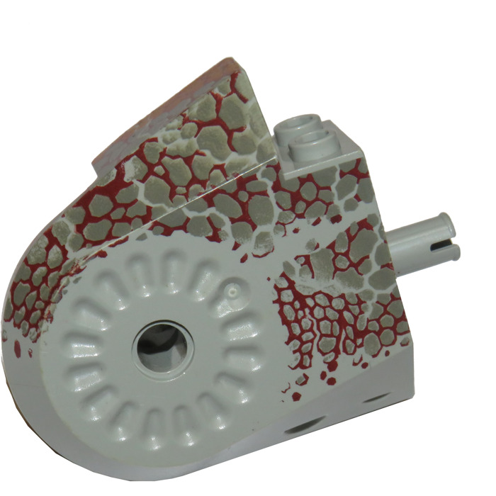 LEGO Light Gray Dinosaur Body Quarter with Pins with Dark Gray Scales ...