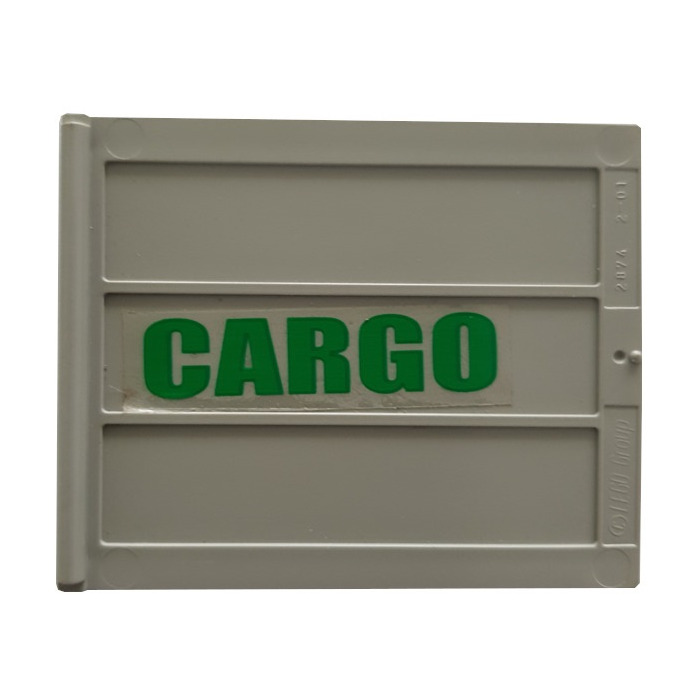 LEGO Light Gray Door 6.5 x 5 Sliding with Vertical Lines with Green ...