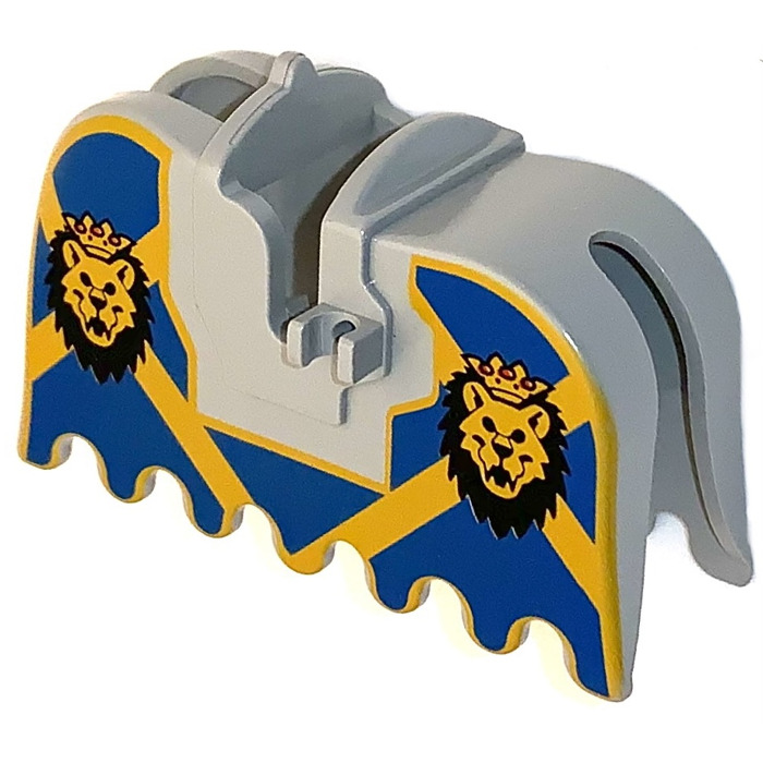LEGO Light Gray Horse Barding with Lion Heads, Yellow Bars (2490 / ...