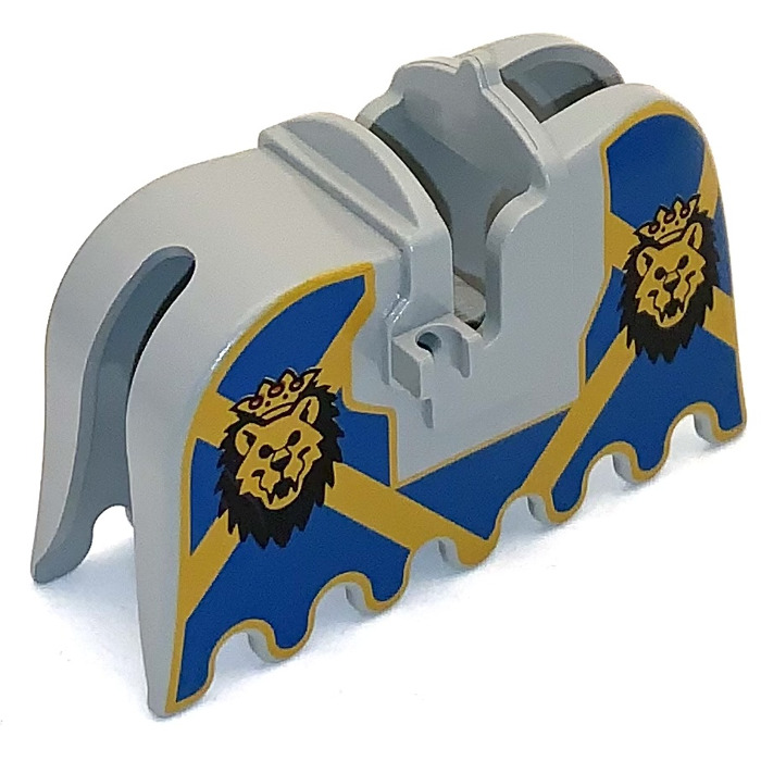 LEGO Light Gray Horse Barding with Lion Heads, Yellow Bars (2490 / ...