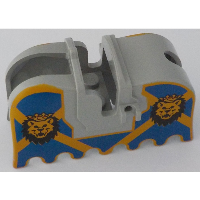 LEGO Light Gray Horse Barding with Lion Heads, Yellow Bars (2490 / ...