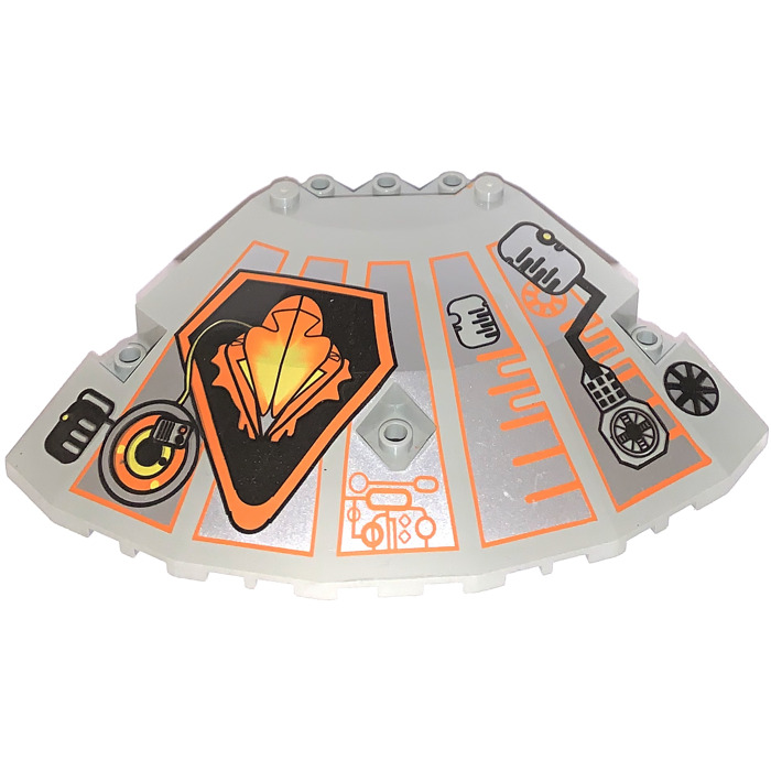 LEGO Light Gray Panel 10 x 10 x 2.3 Quarter Saucer Top with Left UFO ...