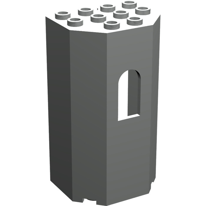 LEGO Light Gray Panel 3 x 4 x 6 Turret Wall with Window (30246) | Brick ...