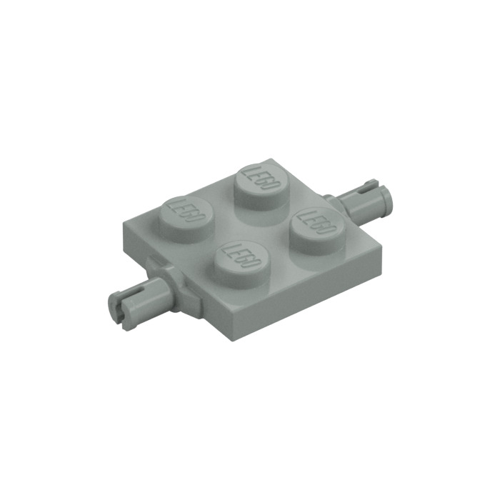 LEGO Light Gray Plate 2 x 2 with Two Wheel Holder Pins (4600 / 67687 ...