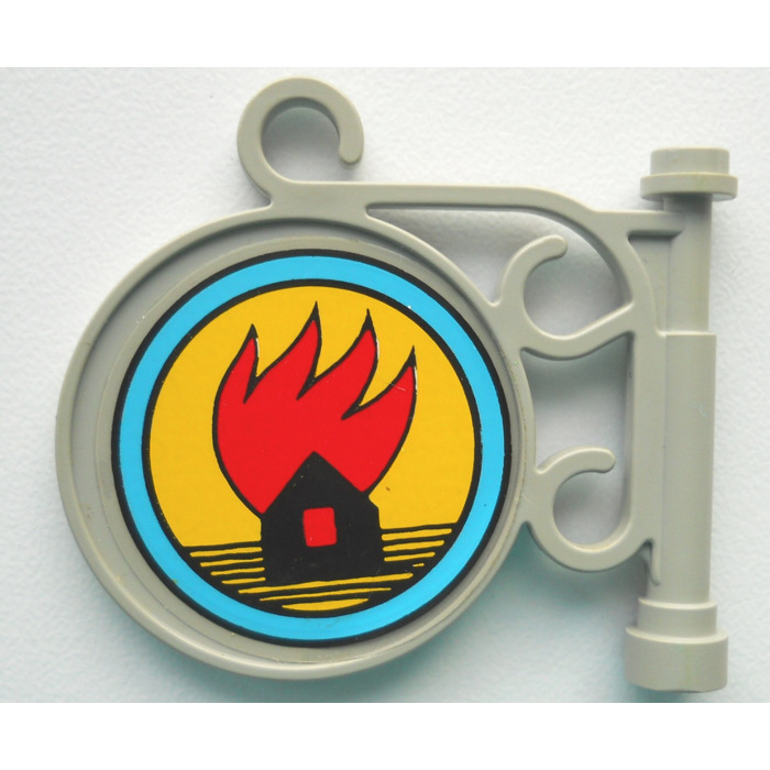 LEGO Light Gray Pole Sign with Spade and Hammer Sticker (2038) | Brick ...