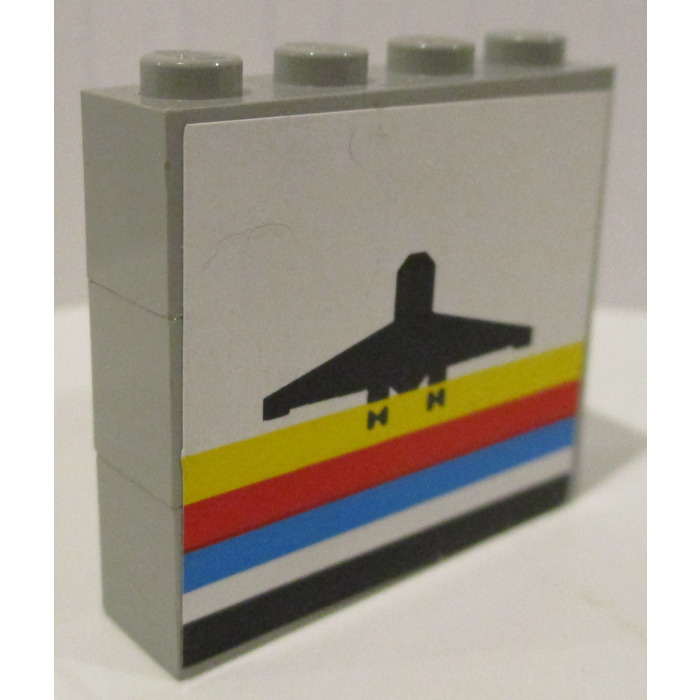 LEGO Stickered Assembly of Three 1x4 Bricks with Airport Logo Sticker ...