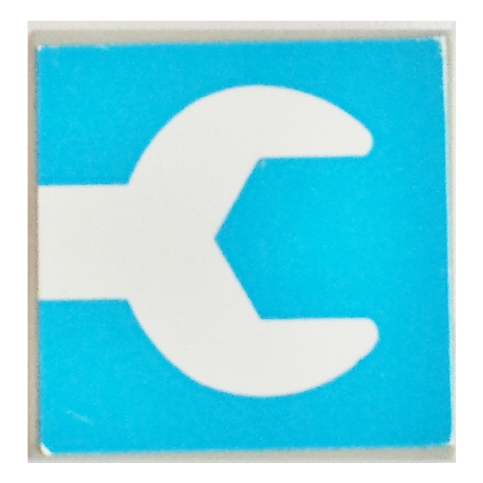 LEGO Light Gray Tile 2 x 2 with Wrench Sticker with Groove (3068 ...