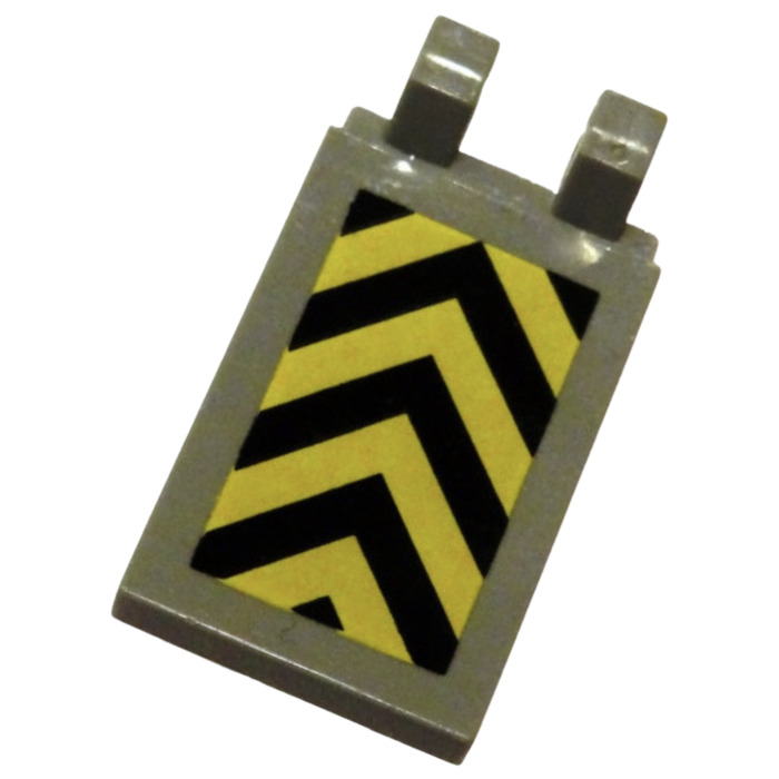 LEGO Tile 2 x 3 with Horizontal Clips with Black and Yellow Danger ...