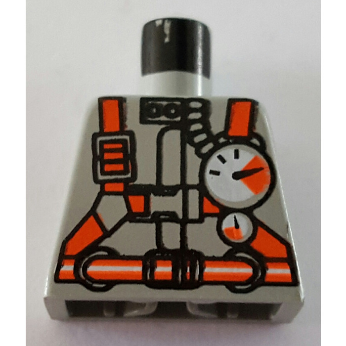 LEGO Light Gray Town Fire Lift Truck Fireman Torso without Arms (973 ...