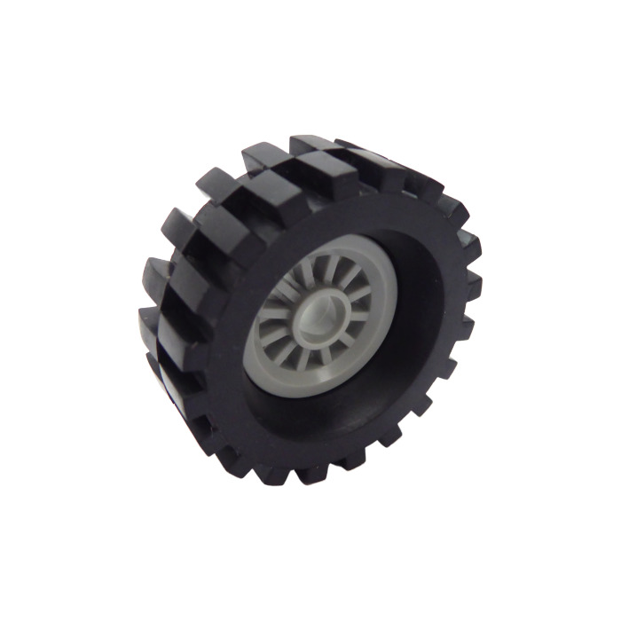 LEGO Light Gray Wheel Centre Spoked Small with Tire 30 x 10.5 with ...