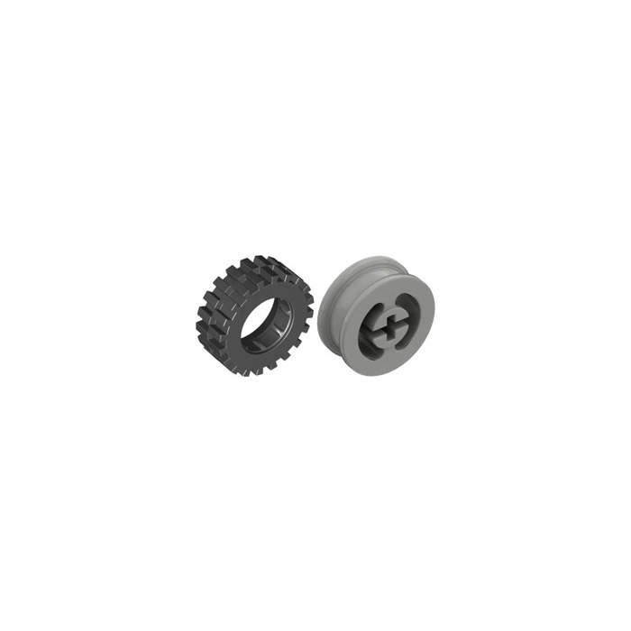 LEGO Light Gray Wheel Hub 8 x 17.5 with Axlehole with Tire 30 x 10.5 ...